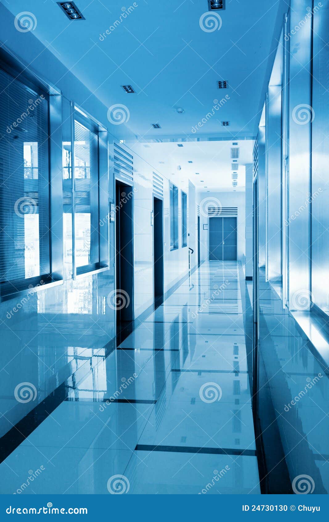 Modern office corridor stock photo. Image of hallway - 24730130