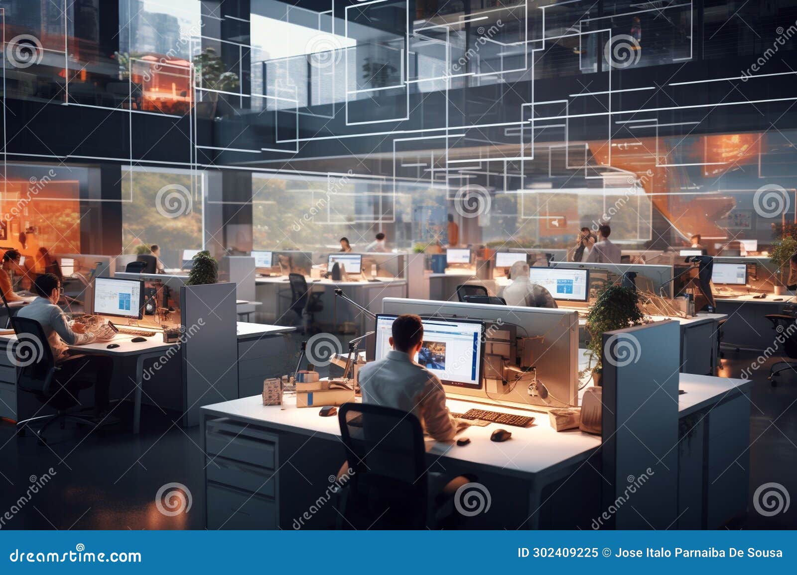 Office Cubicles Where Workers Where Replaced By Artificial Intelligence ...