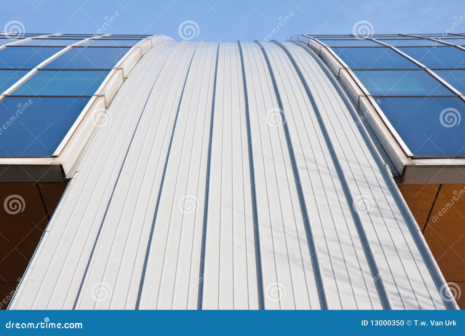 Modern Office with Curved Roof and Windows Stock Photo - Image of gable ...