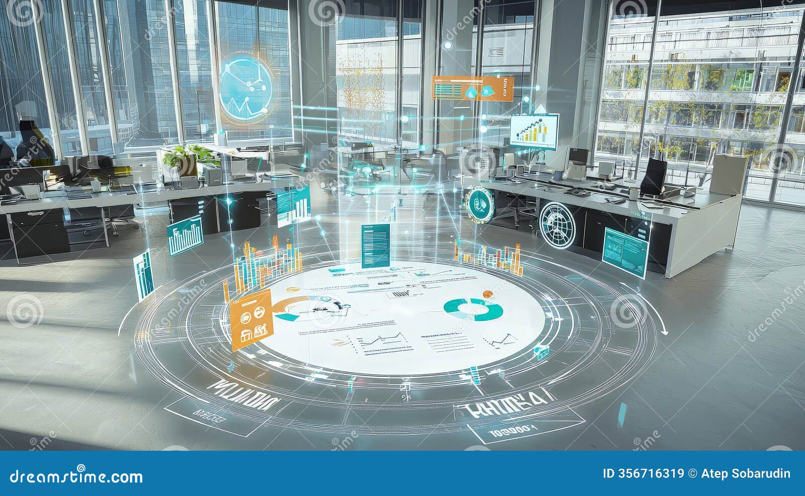 Modern Office, Data Visualization, Teamwork, Digital Technology, Future ...