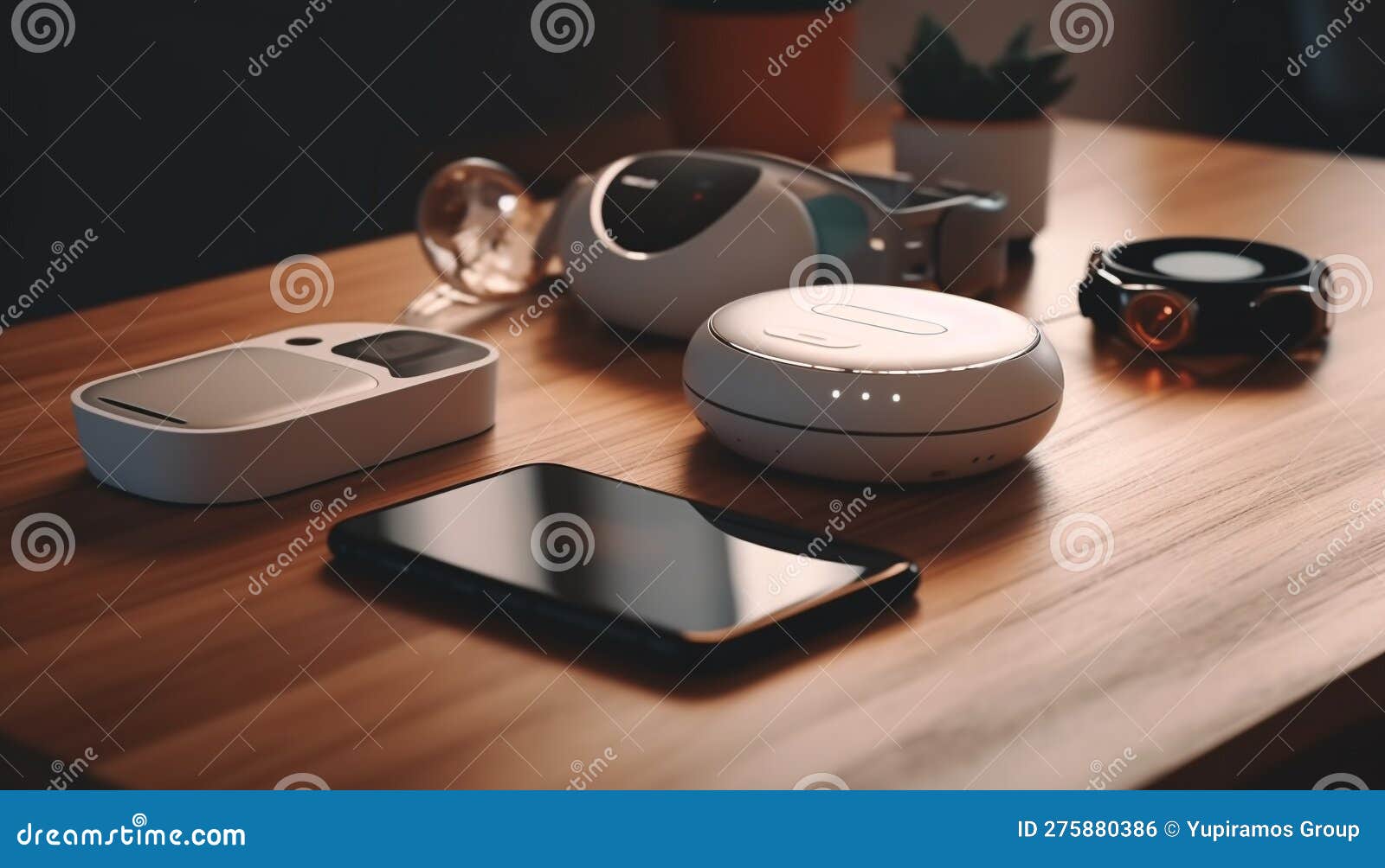 Modern Office Desk with Wireless Technology Equipment Generated by AI ...