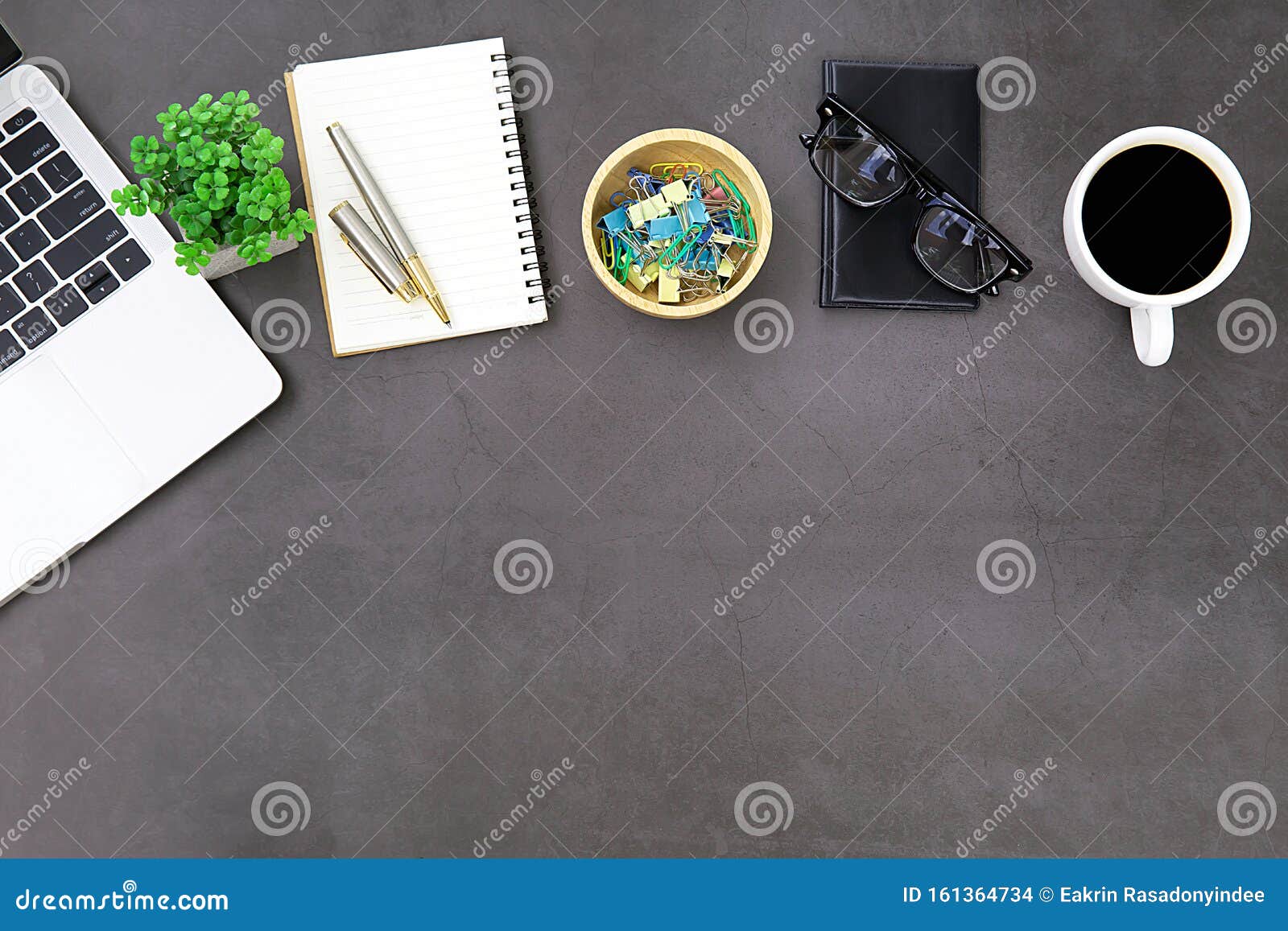 Top View Modern Office Desk Workplace. Stock Photo - Image of notebook ...
