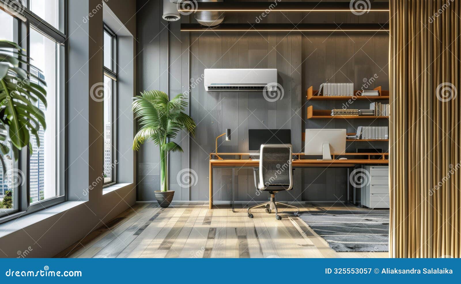 Office Hvac System, Modern Office with Efficient Ductless Mini-split Ac ...