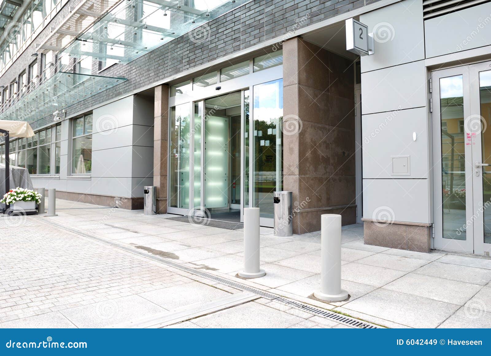 Modern office entrance stock image. Image of exterior - 6042449