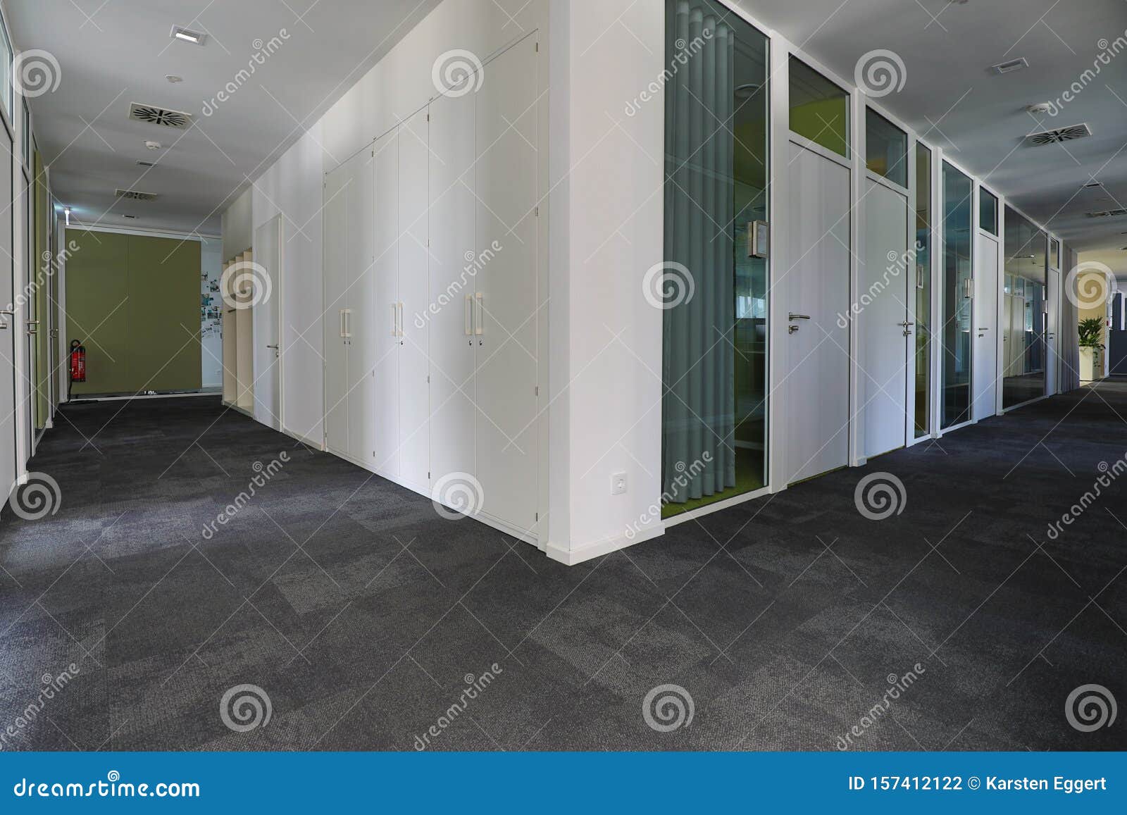 A Modern Office Floor a Corridor Leads To the Offices Stock Photo ...
