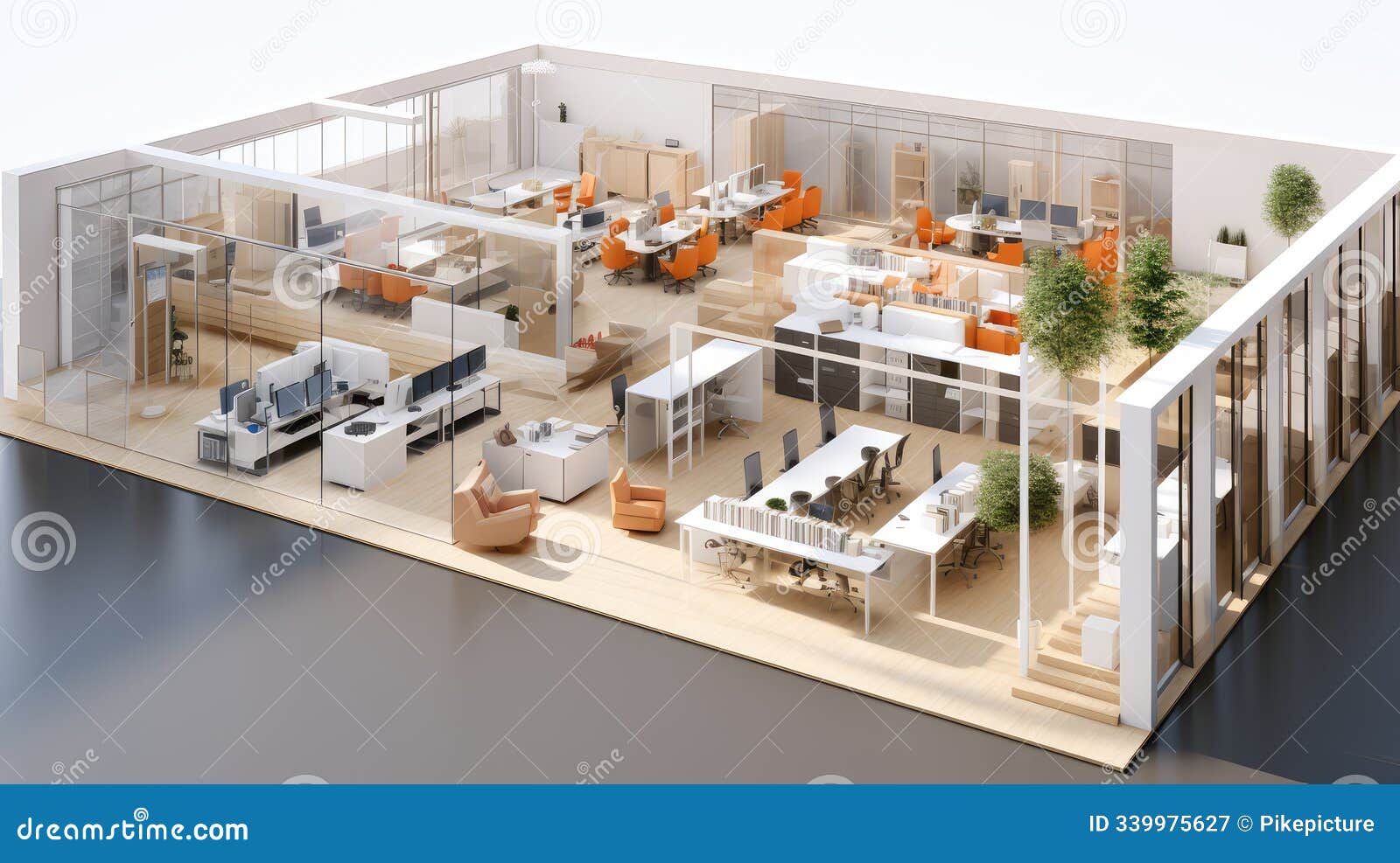 Modern office floor plan stock illustration. Illustration of ...