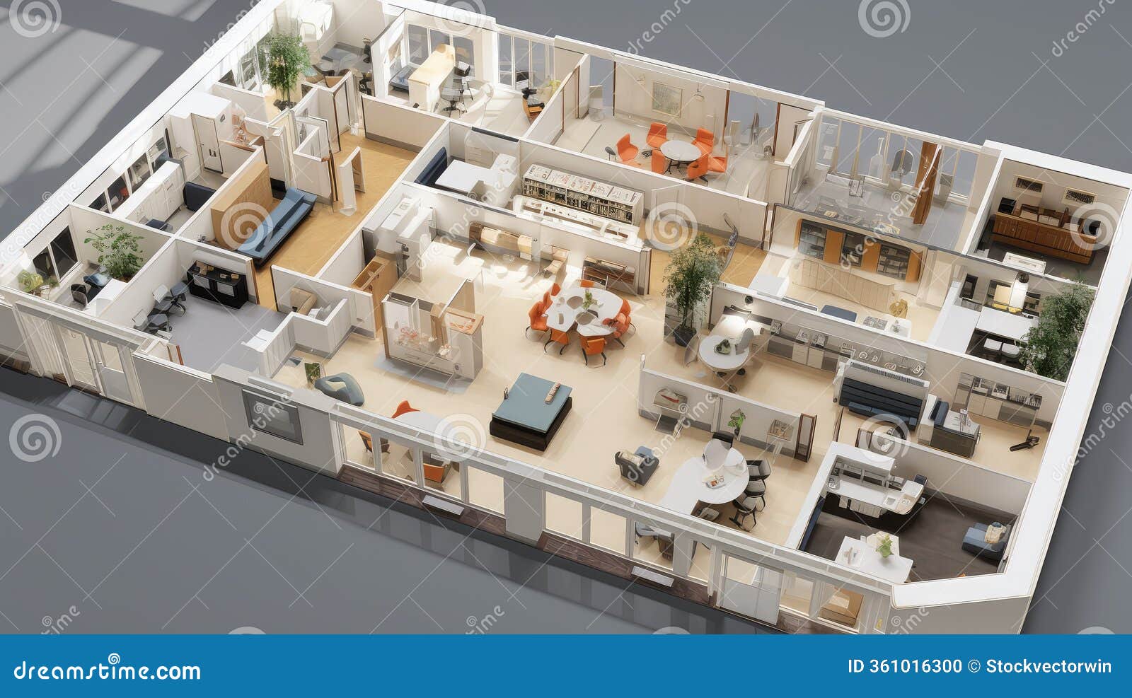Office Floorplan Drawing Top View Vector Illustration | CartoonDealer ...