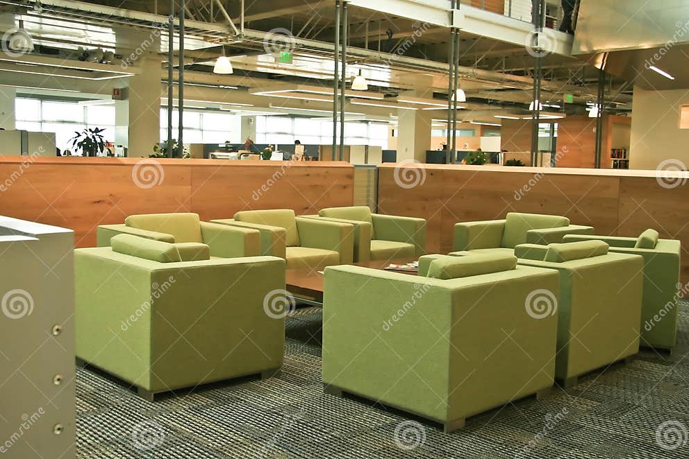Modern Office Green chairs stock photo. Image of leed - 25699424