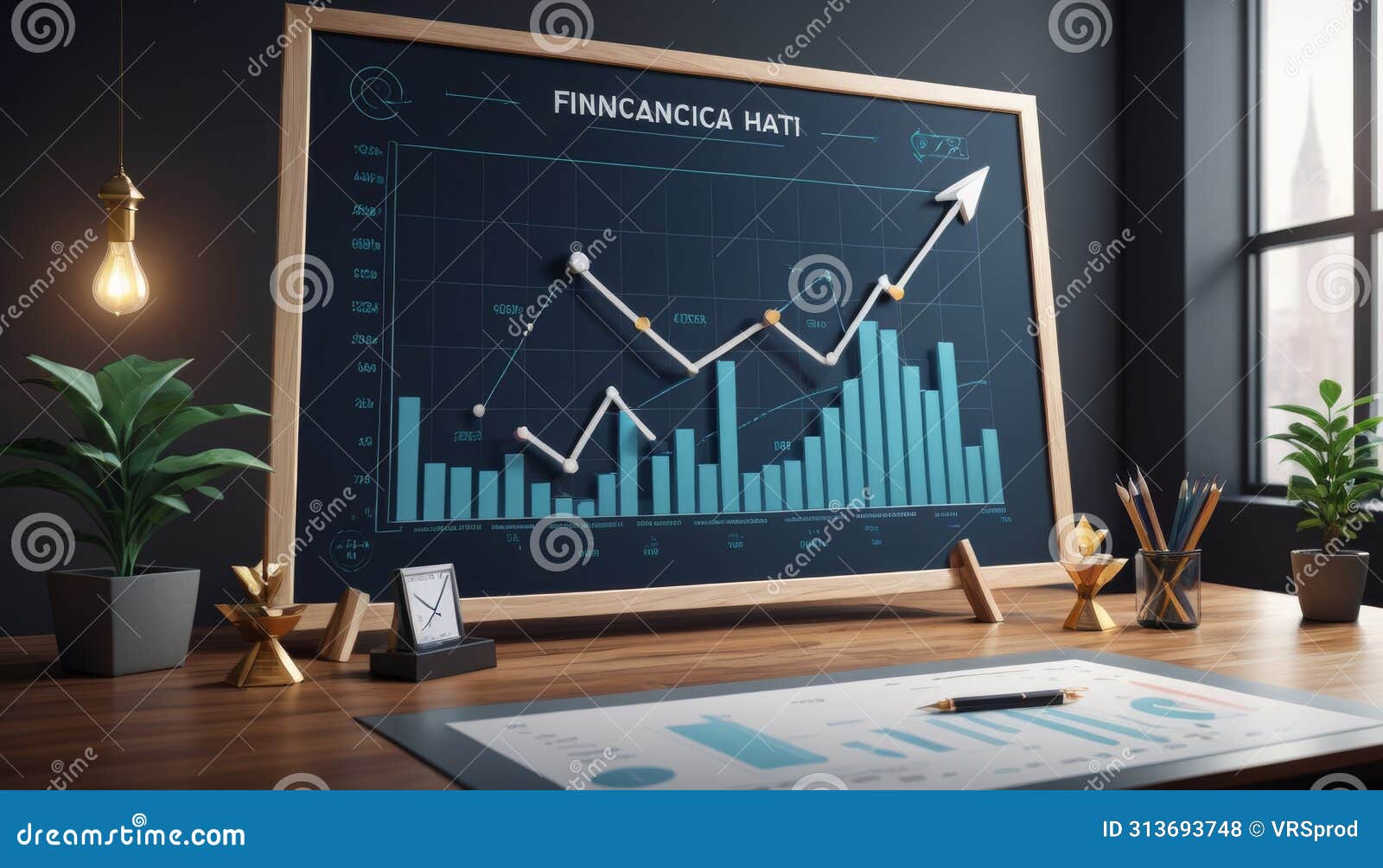 Modern Office Growth Chart Display Stock Photo - Image of office ...