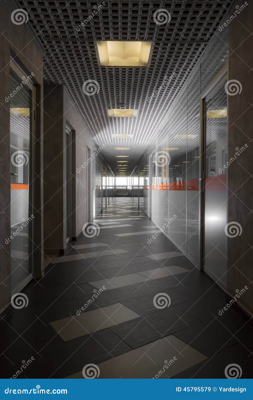 Modern office hallway stock image. Image of metal, daylight - 45795579