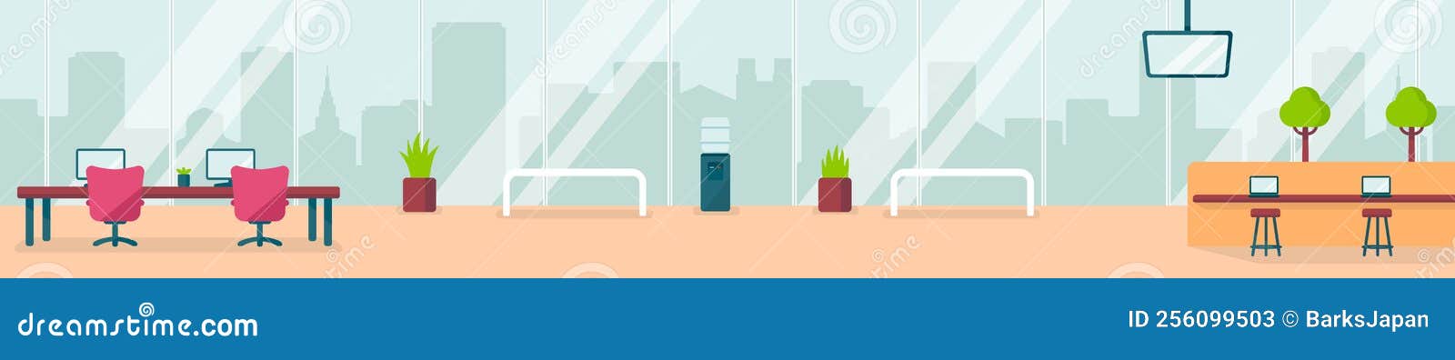 Modern Office Horizontal Vector Illustration Stock Vector ...