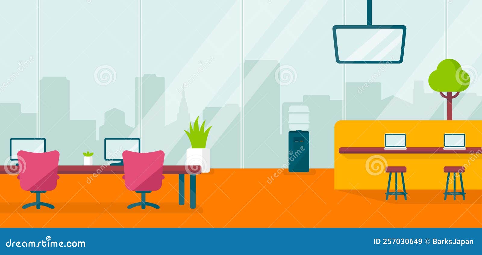 Modern Office Horizontal Vector Illustration Stock Vector ...