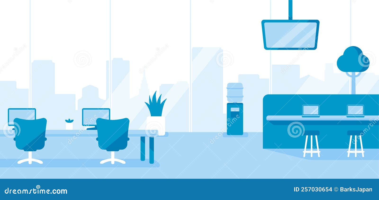 Modern Office Horizontal Vector Illustration Stock Vector ...
