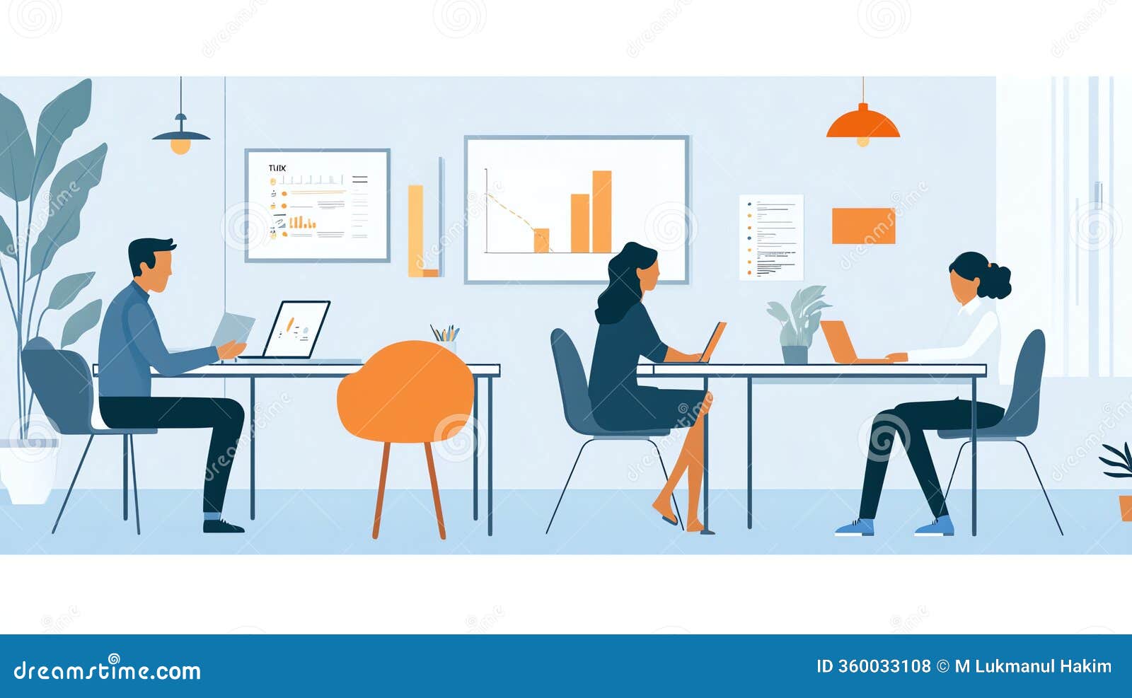 Modern Office Illustration Teamwork Concept Stock Photo - Image of ...