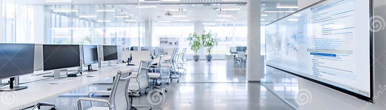 Modern Office with Interactive Whiteboards and Digital Screens for ...