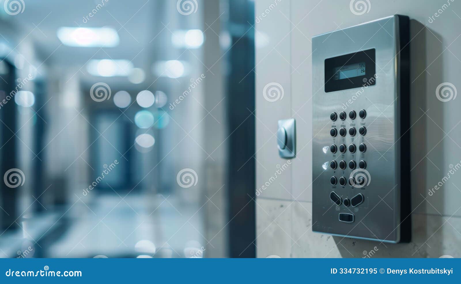 Modern Office Intercom System in Hallway Stock Illustration ...