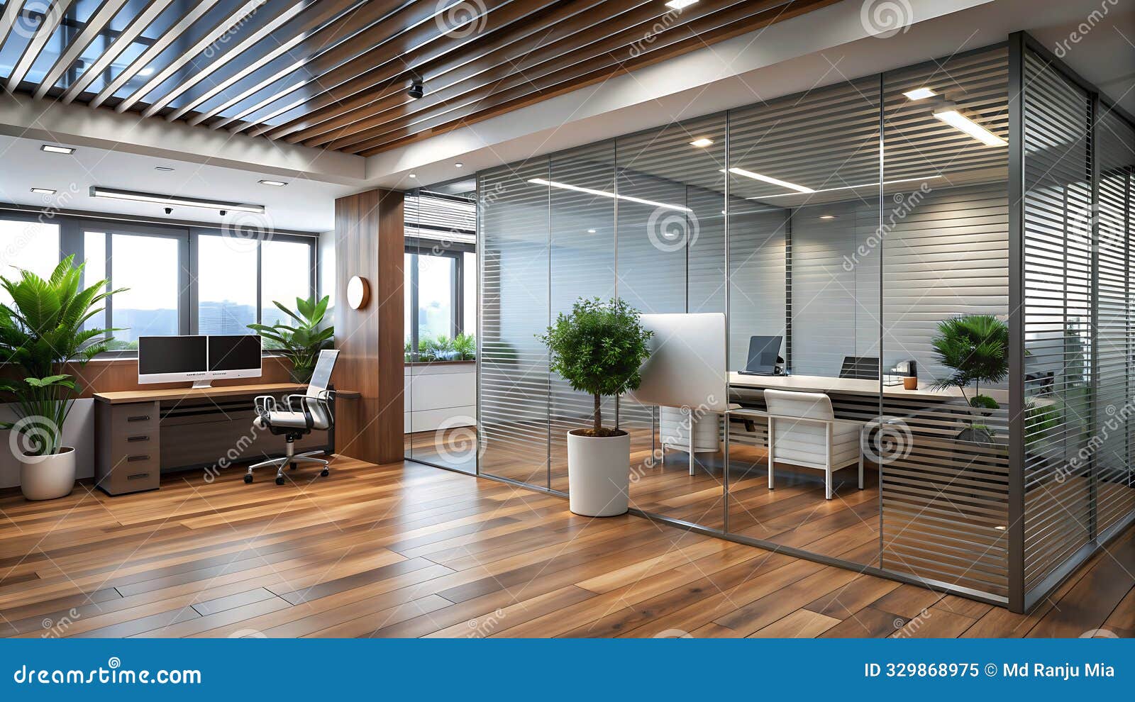 Modern Office Interior with Clean Layout. Stock Illustration ...