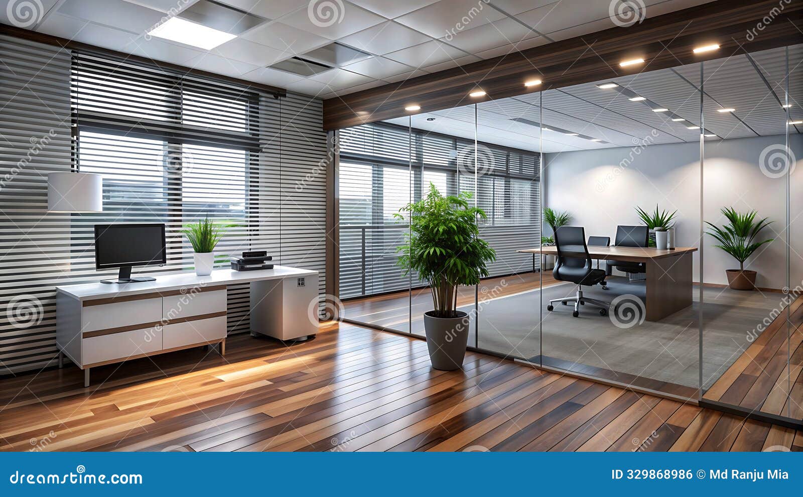 Modern Office Interior with Clean Layout. Stock Illustration ...