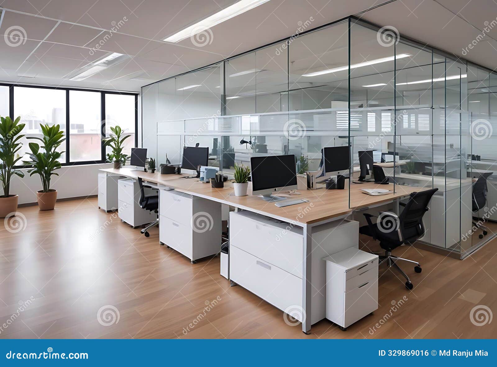 Modern Office Interior with Clean Layout. Stock Illustration ...