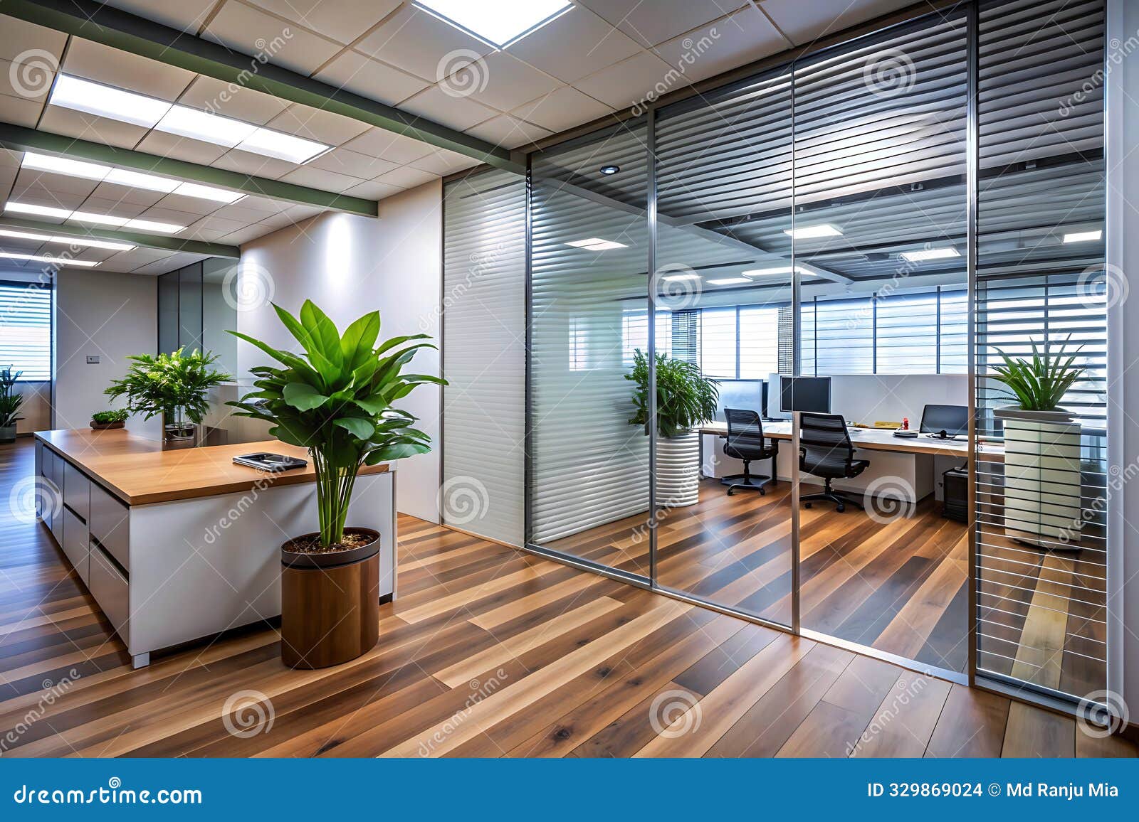 Modern Office Interior with Clean Layout. Stock Illustration ...