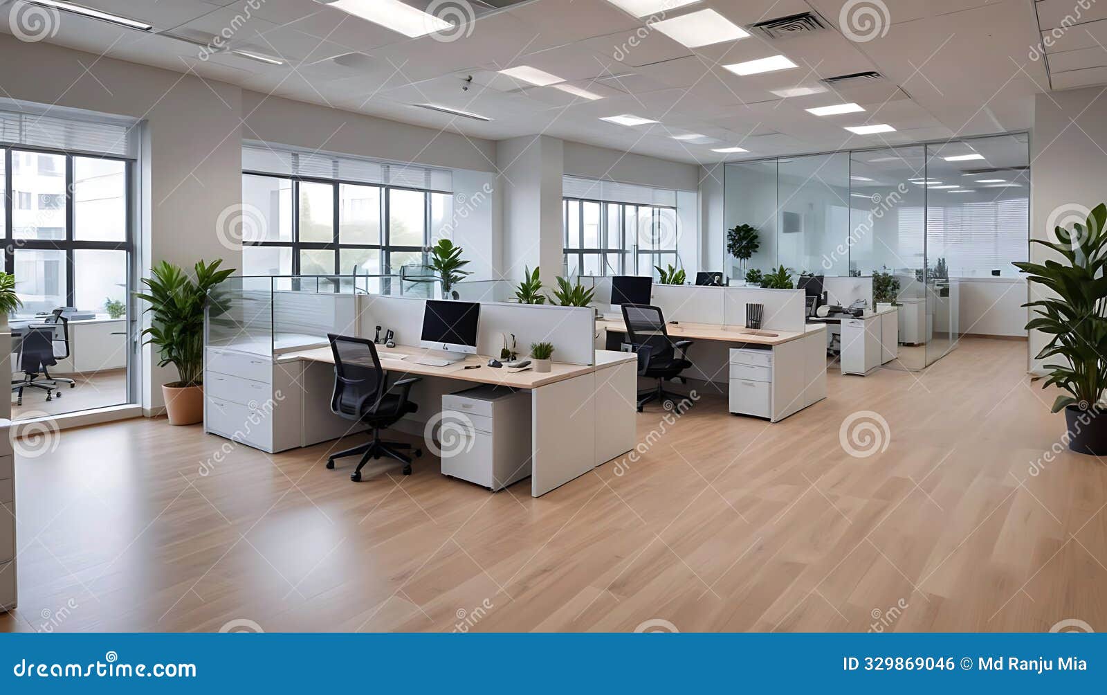 Modern Office Interior with Clean Layout. Stock Illustration ...