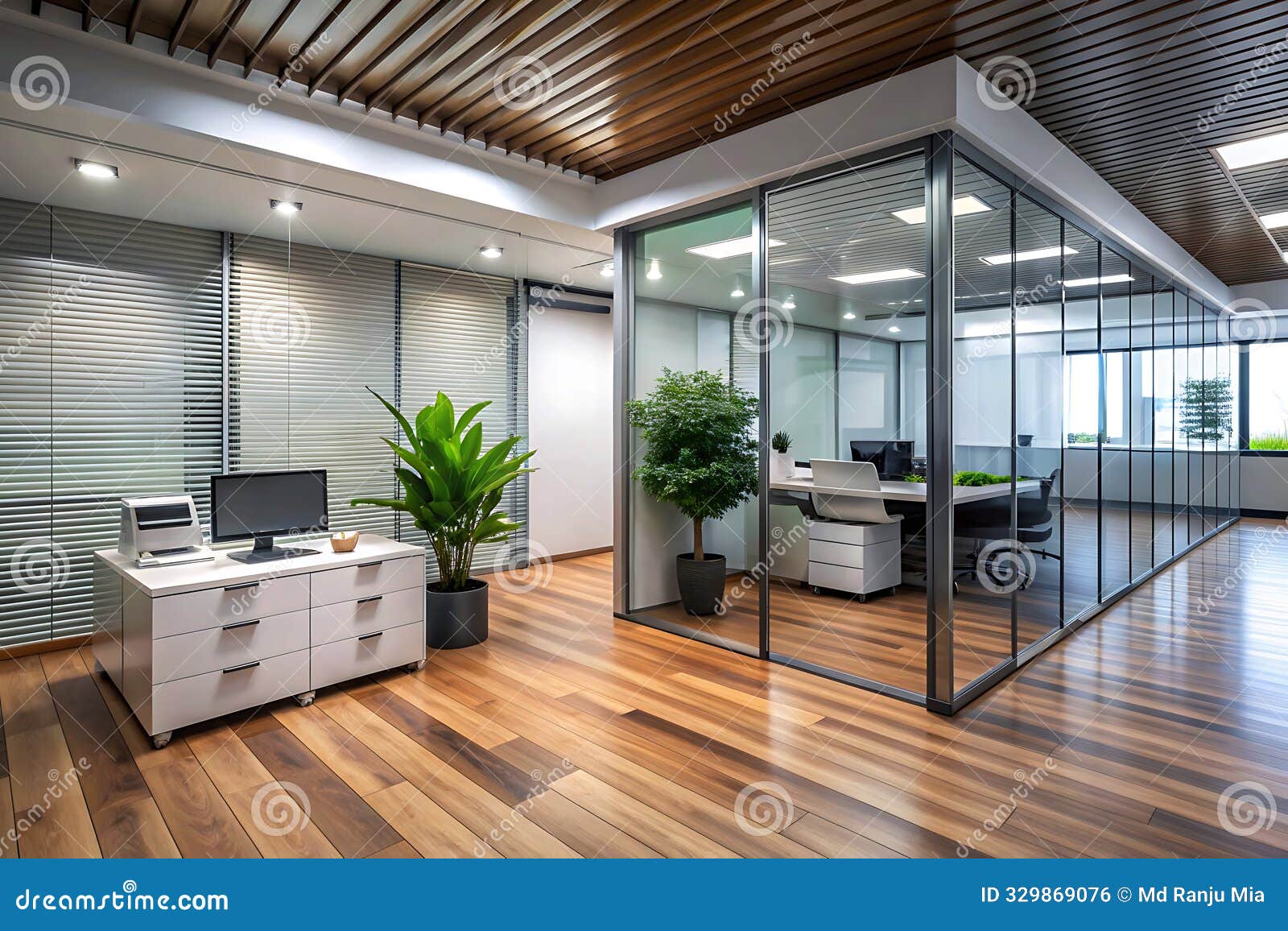 Modern Office Interior with Clean Layout. Stock Illustration ...