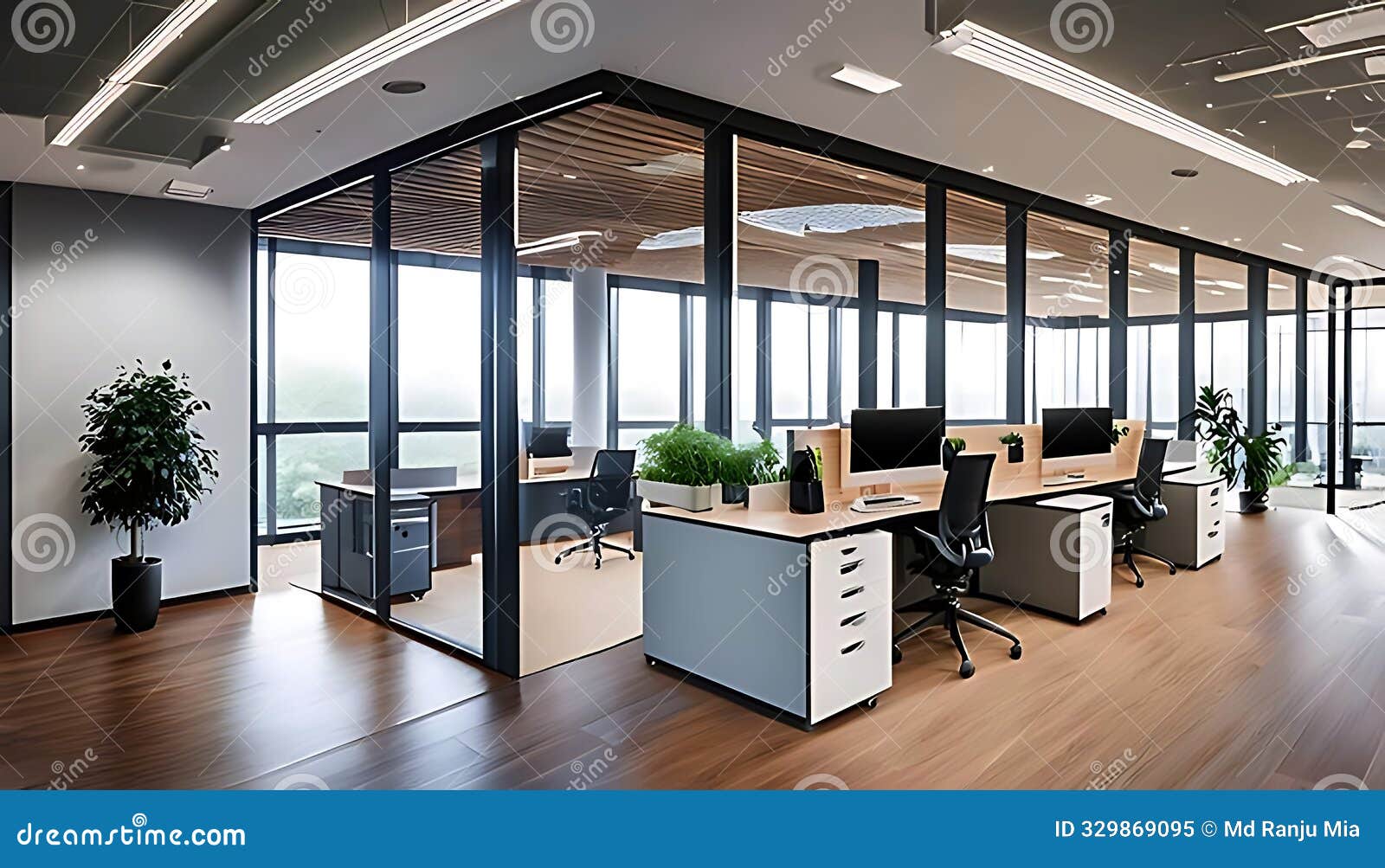 Modern Office Interior with Clean Layout. Stock Illustration ...