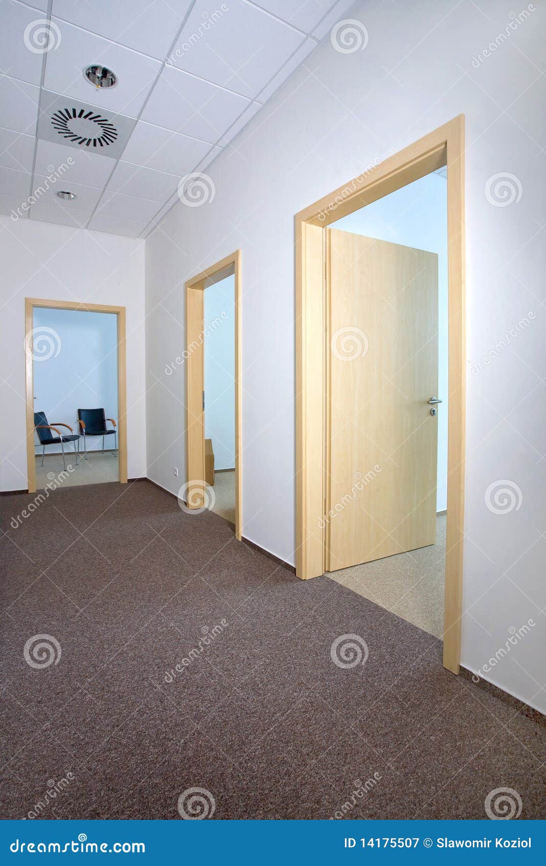 Modern Office Interior - Corridor Stock Image - Image of interior ...
