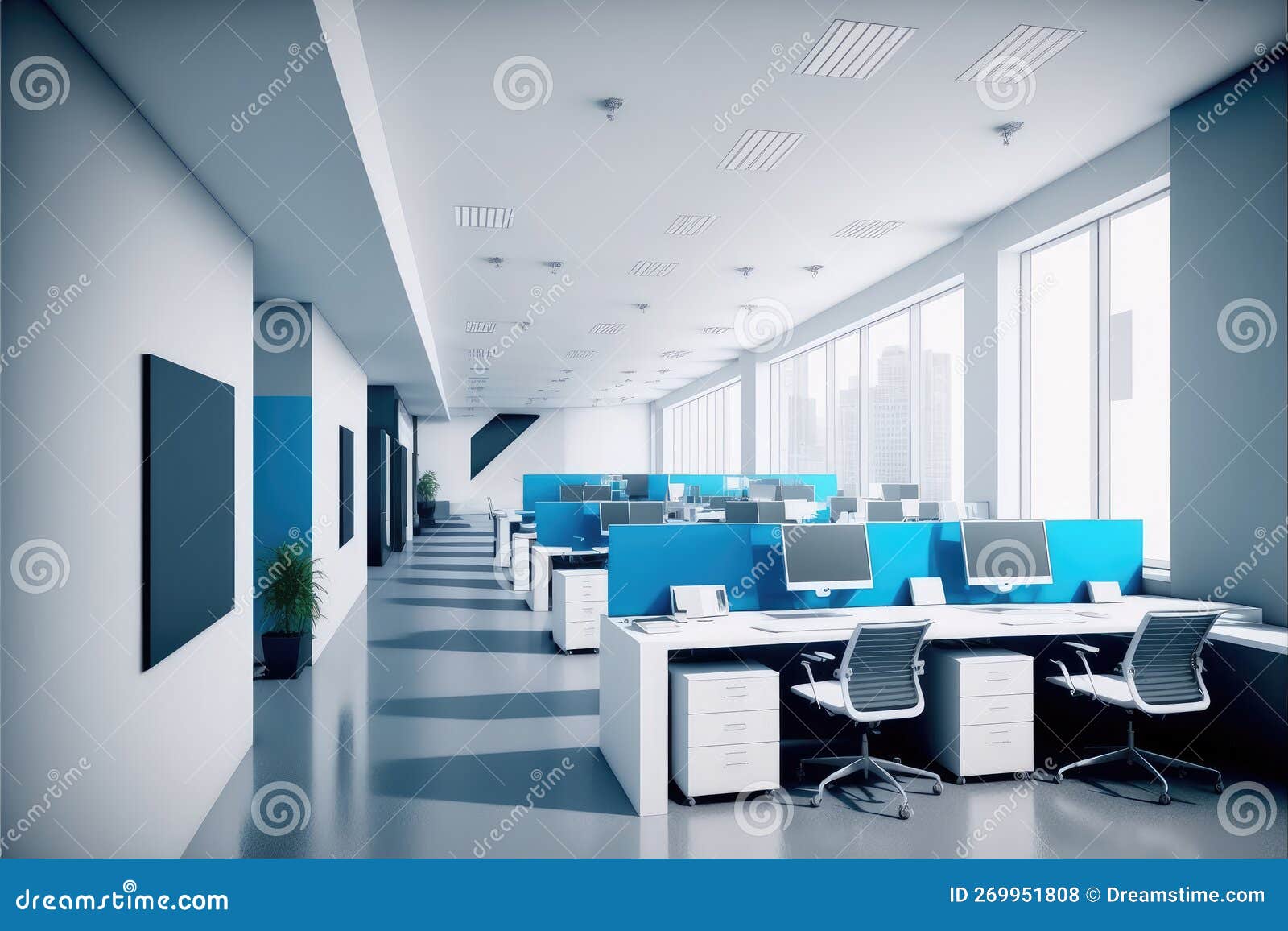 Modern Office Interior Design. Contemporary Workspace for Creative ...