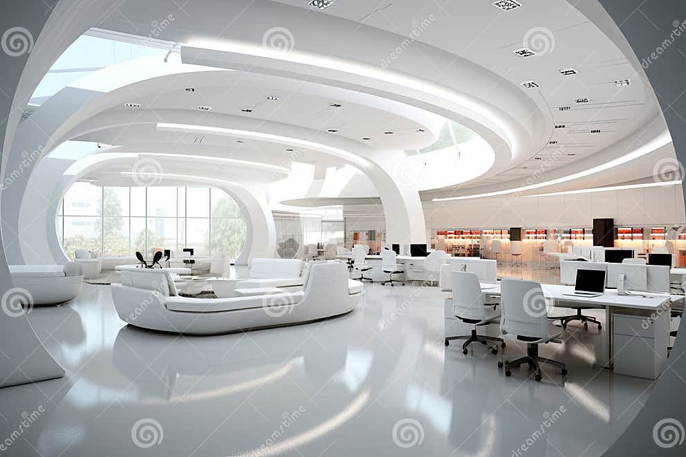 Modern Office Interior Design 3d Rendering Image of a Modern Office ...