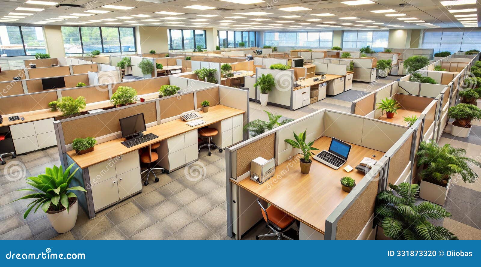 A View Of Cubicles In A Busy Office Royalty-Free Stock Image ...