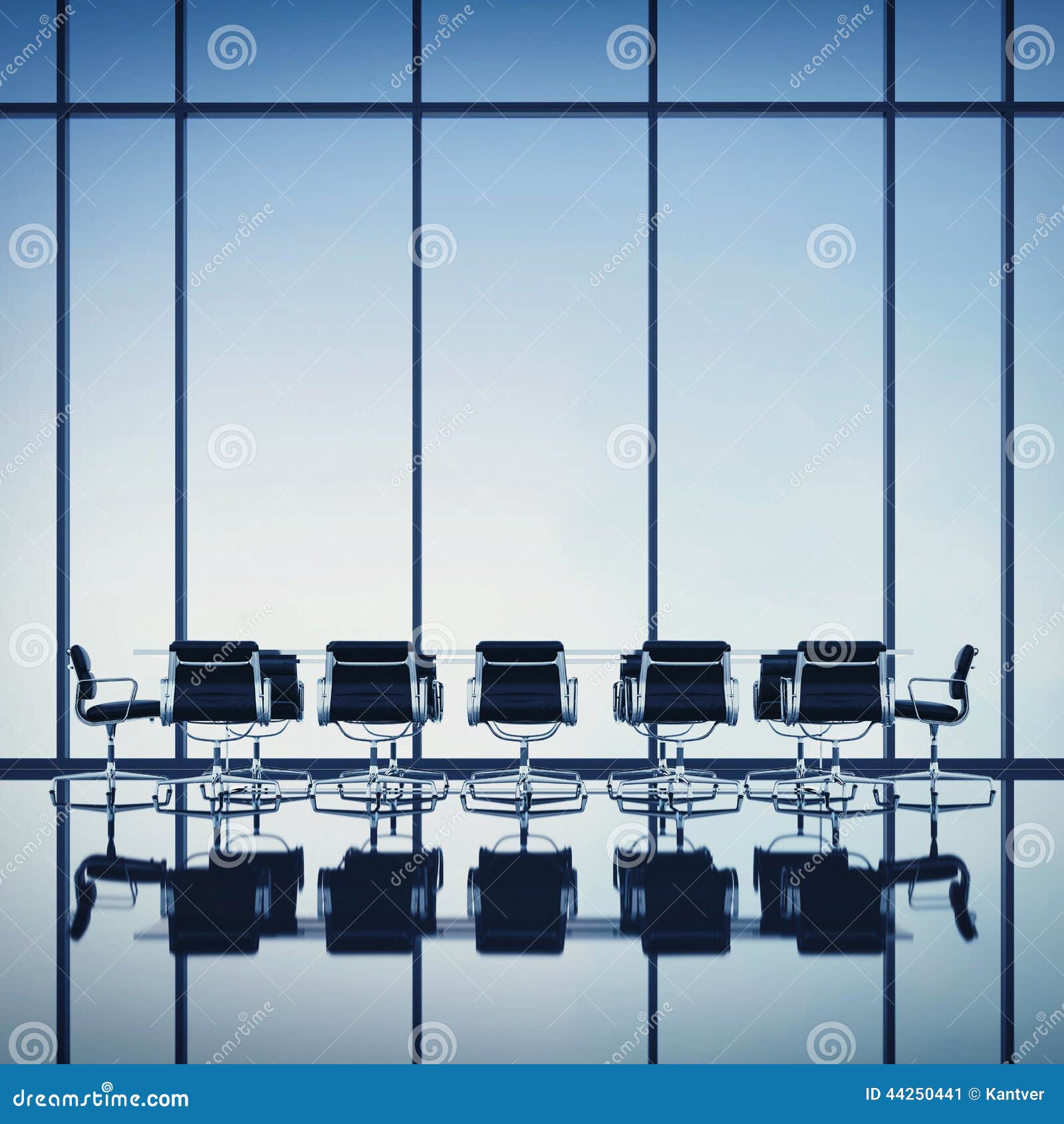 Modern Office Interior with Large Windows Stock Image - Image of empty ...