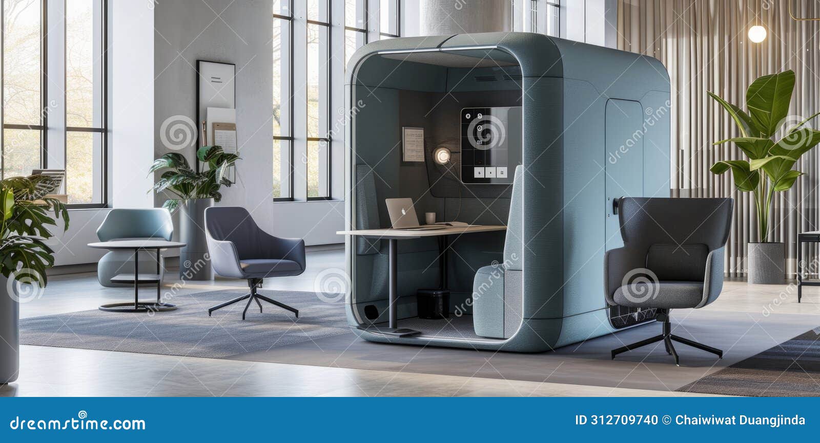 Modern Office Interior, Meeting Room with Monitors for Video ...