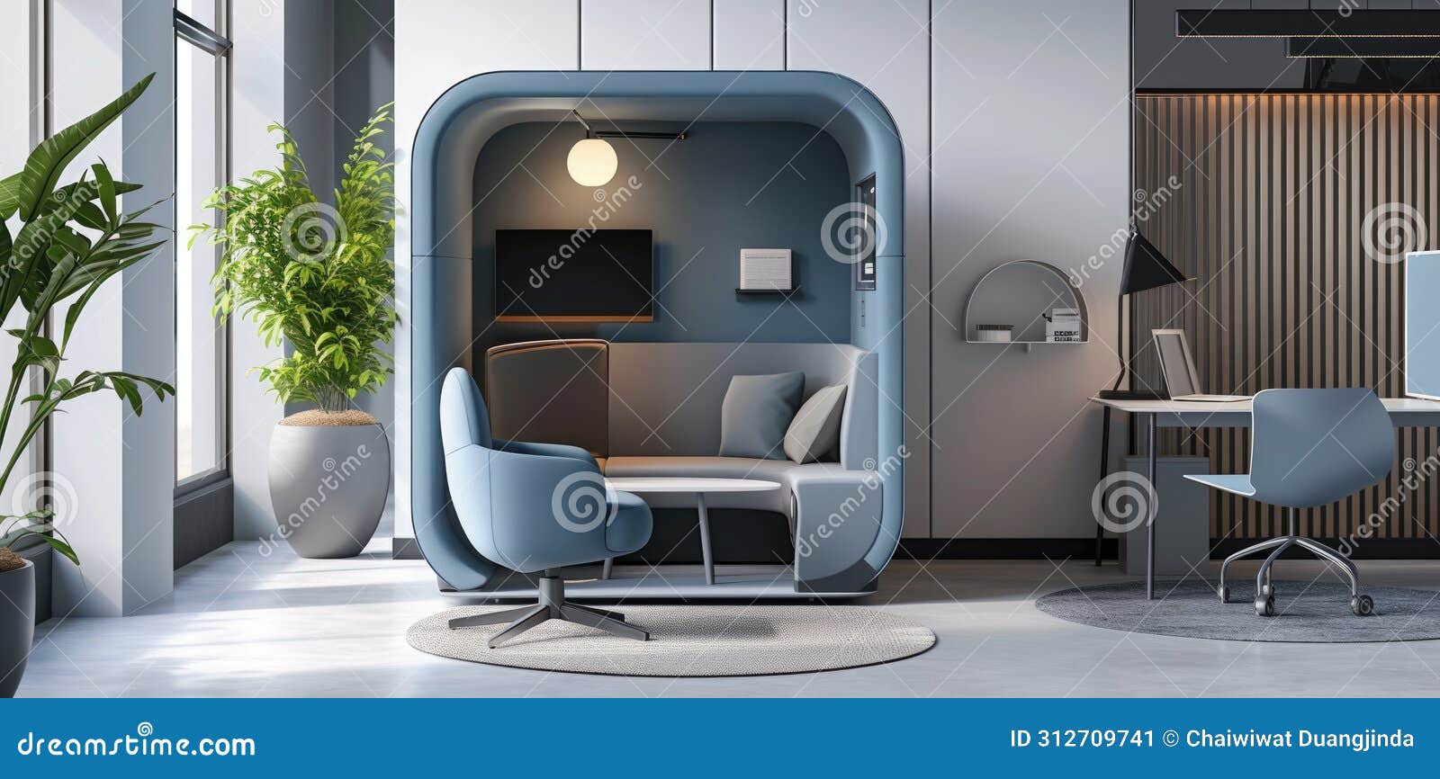 Modern Office Interior, Meeting Room with Monitors for Video ...