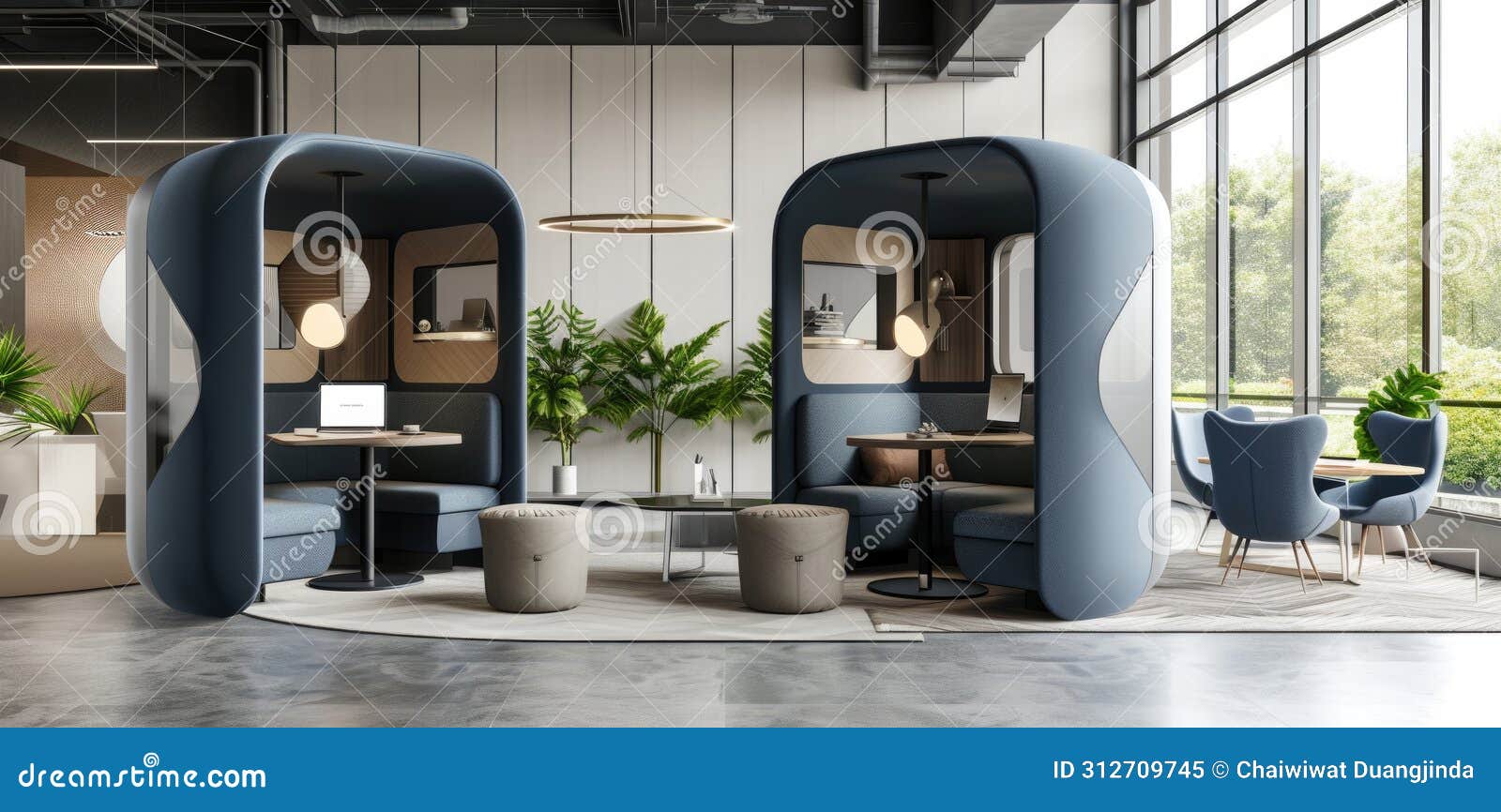 Modern Office Interior, Meeting Room with Monitors for Video ...