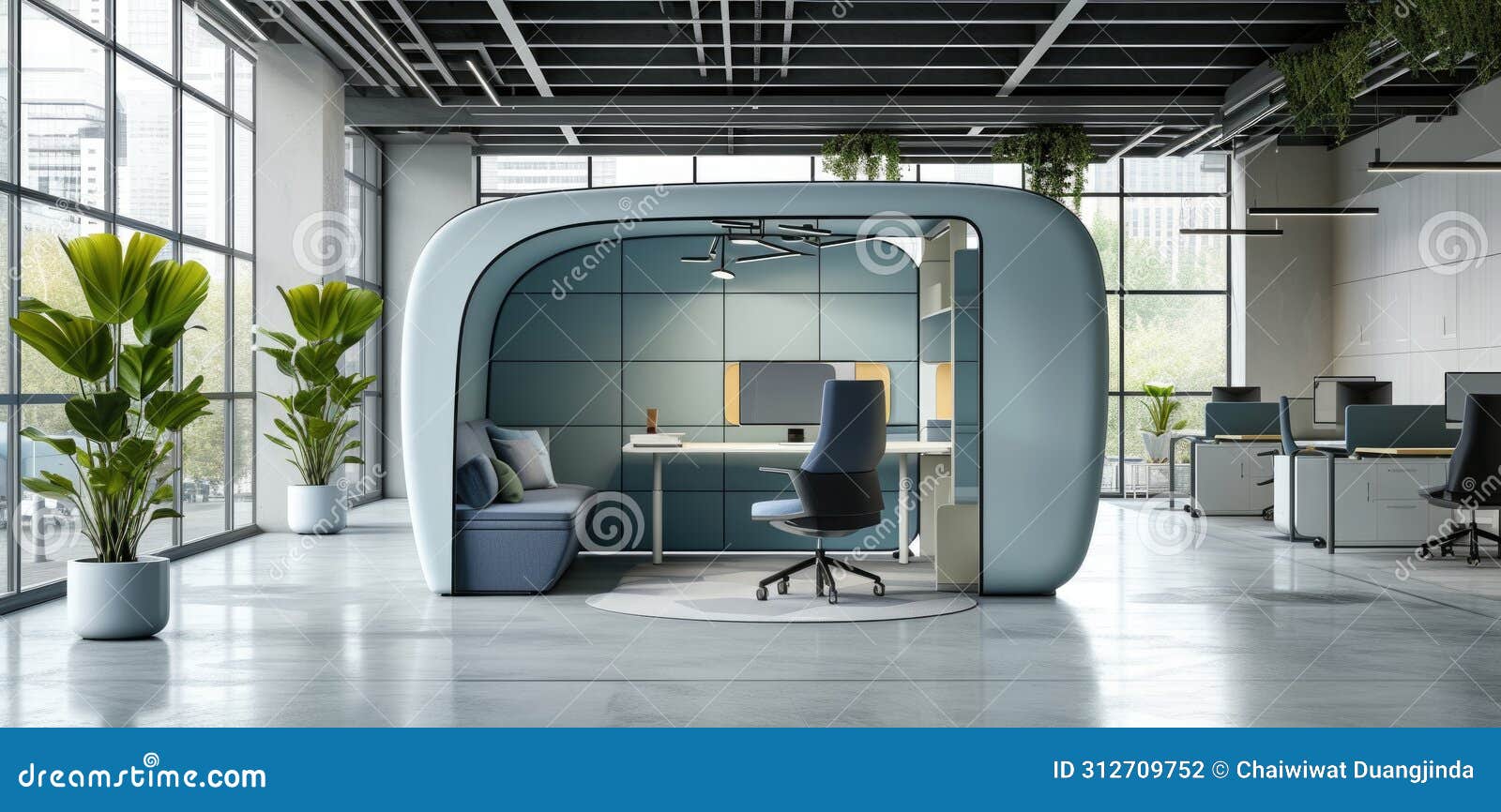 Modern Office Interior, Meeting Room with Monitors for Video ...