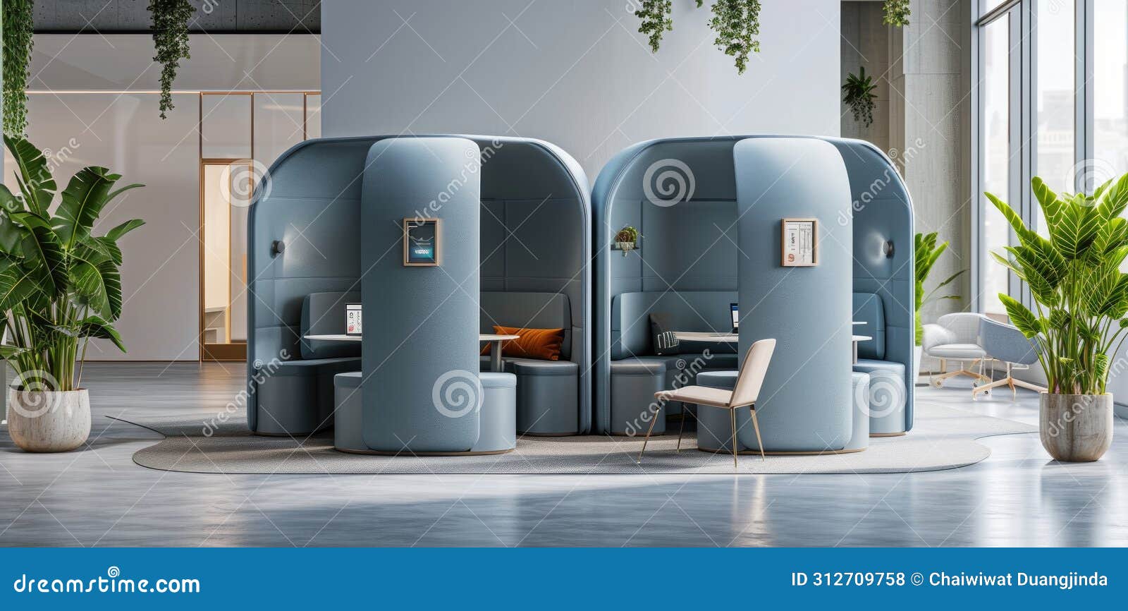 Modern Office Interior, Meeting Room with Monitors for Video ...