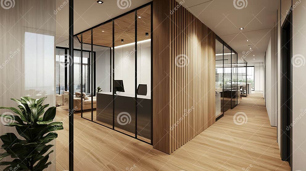 Modern Office Interior Mockup Stock Illustration - Illustration of ...