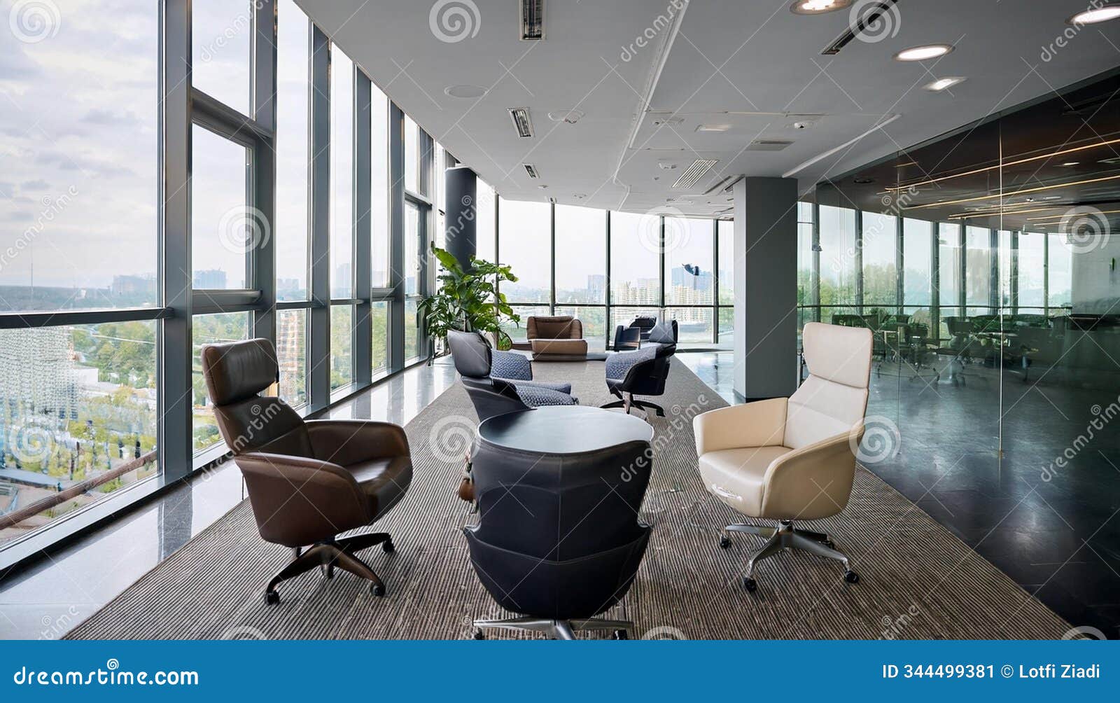 Meeting Zone In The Office In A Loft Style With White Brick Walls And ...