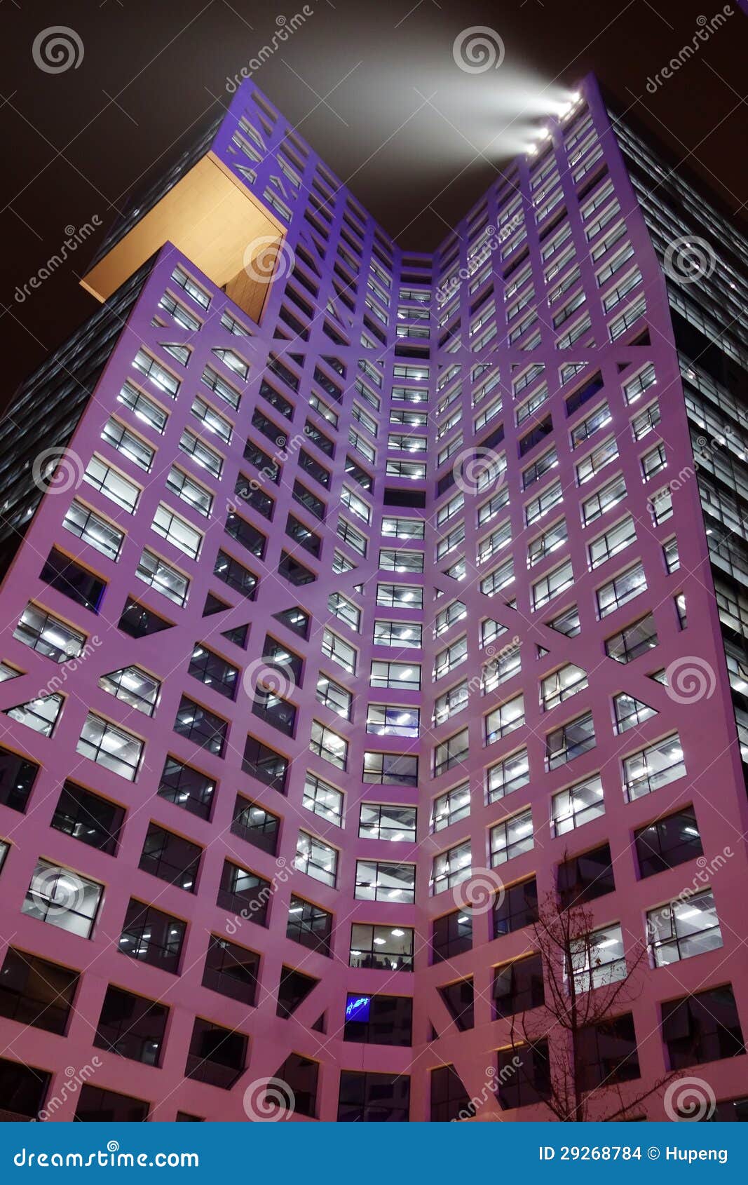 Modern office at night stock photo. Image of construction - 29268784