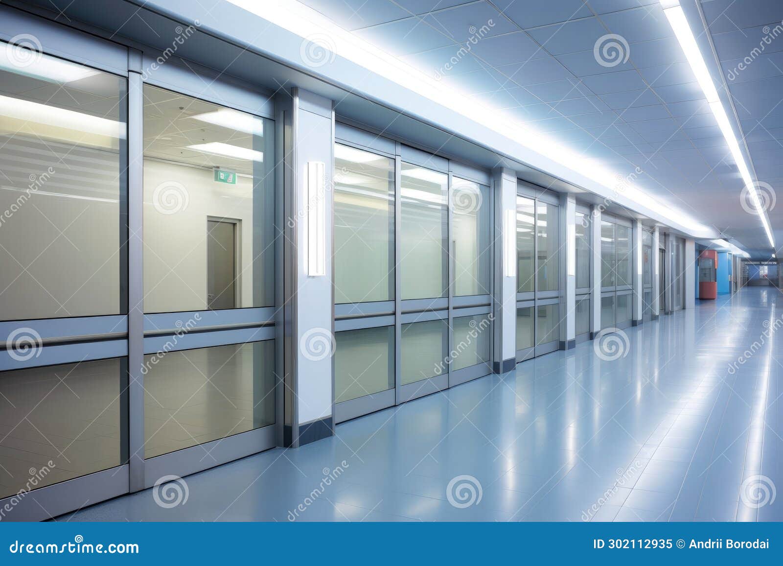 Modern Office Pathways Perspective. Generative Ai. Stock Illustration ...