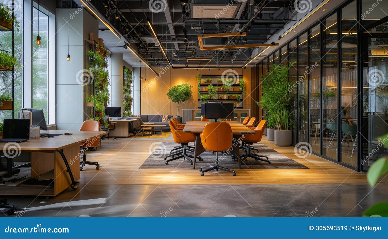 A Modern it Office without People a Beautiful, Technologically Advanced ...