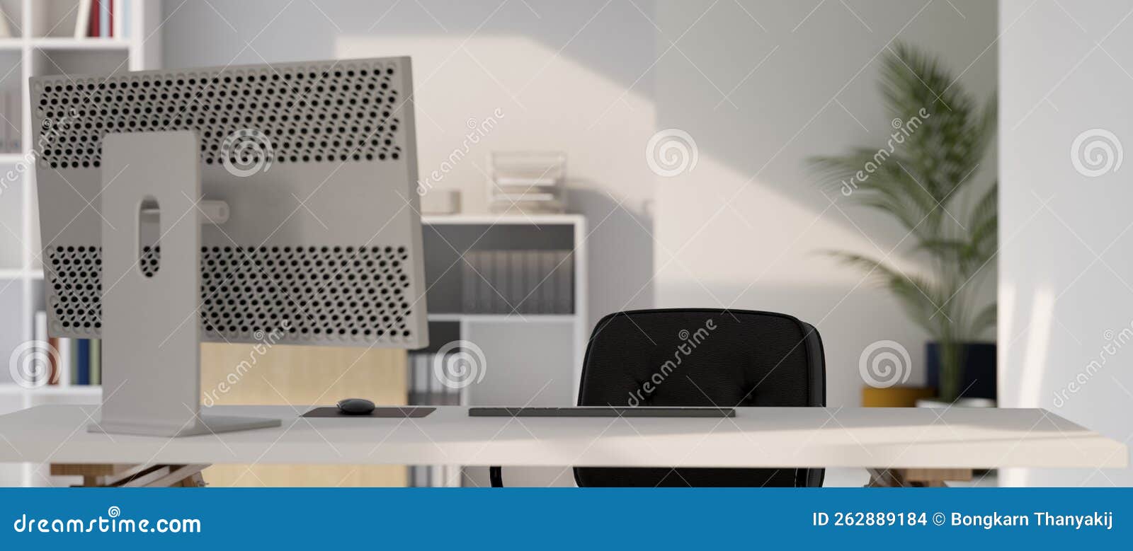 Modern Office Room Workspace Interior Design with Office Chair, Pc ...