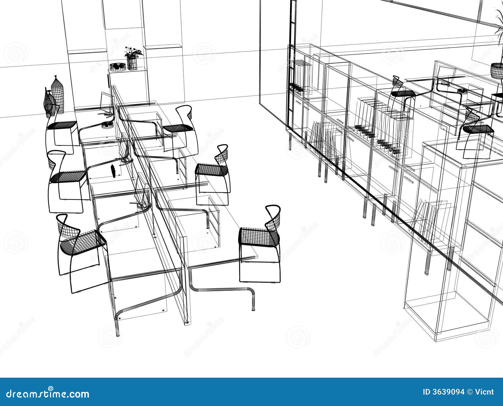 The modern office sketch stock illustration. Illustration of offices ...