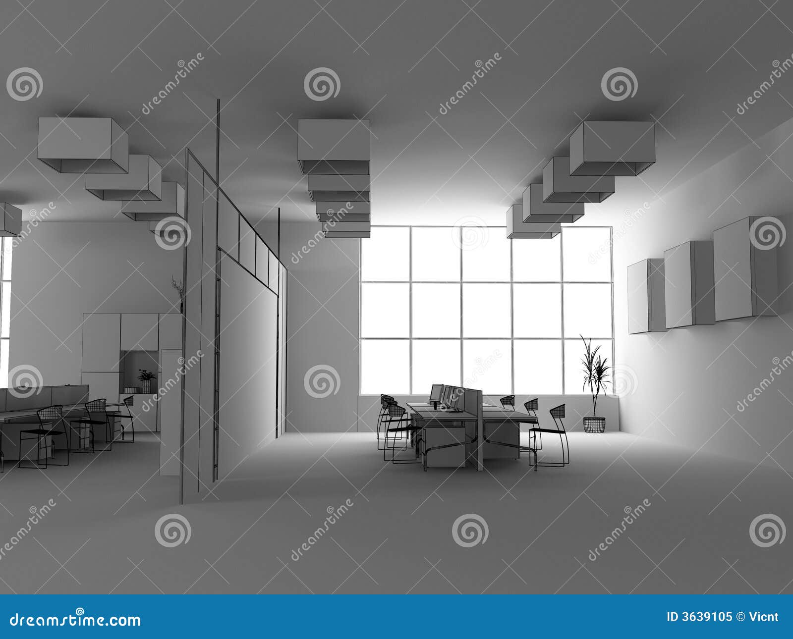 The modern office sketch stock illustration. Illustration of sketch ...