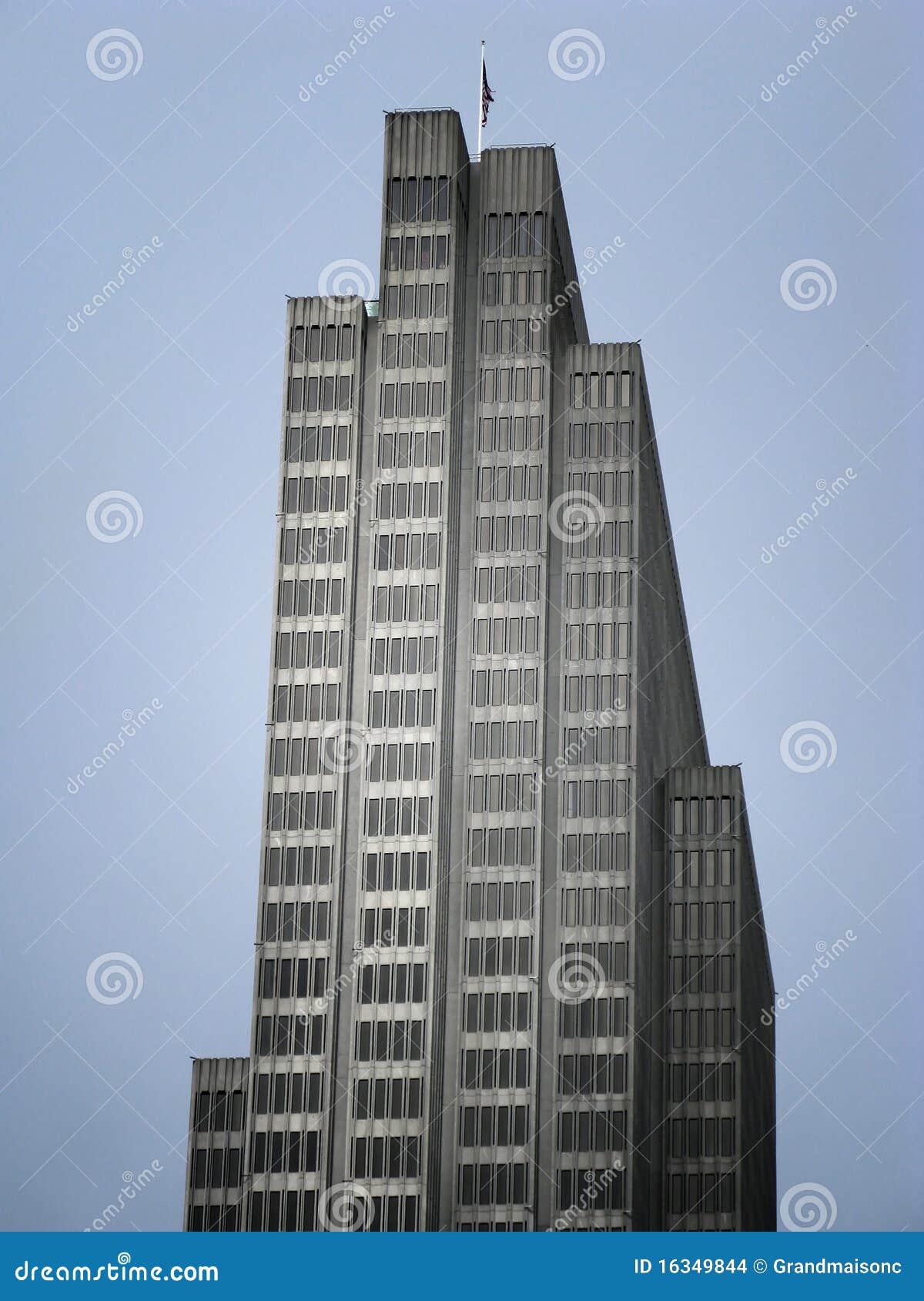 Modern office skyscraper stock photo. Image of tall, flag - 16349844