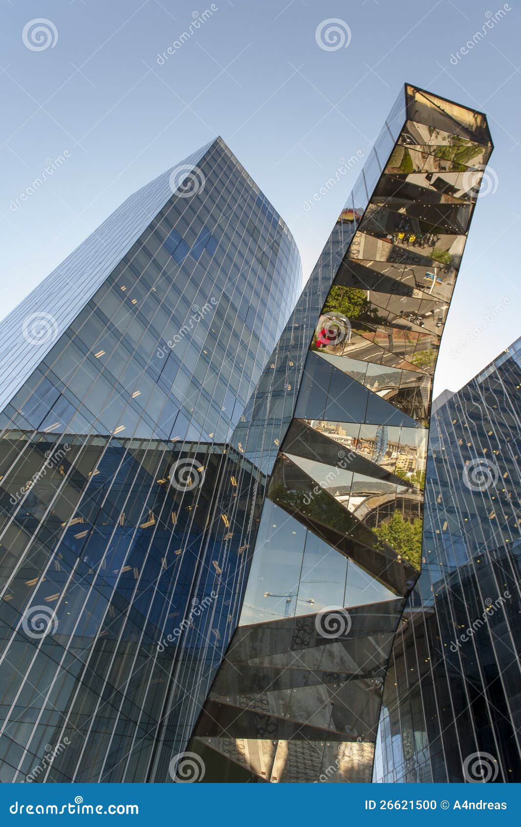 Modern Office Skyscraper of Glass and Reflections Stock Photo - Image ...