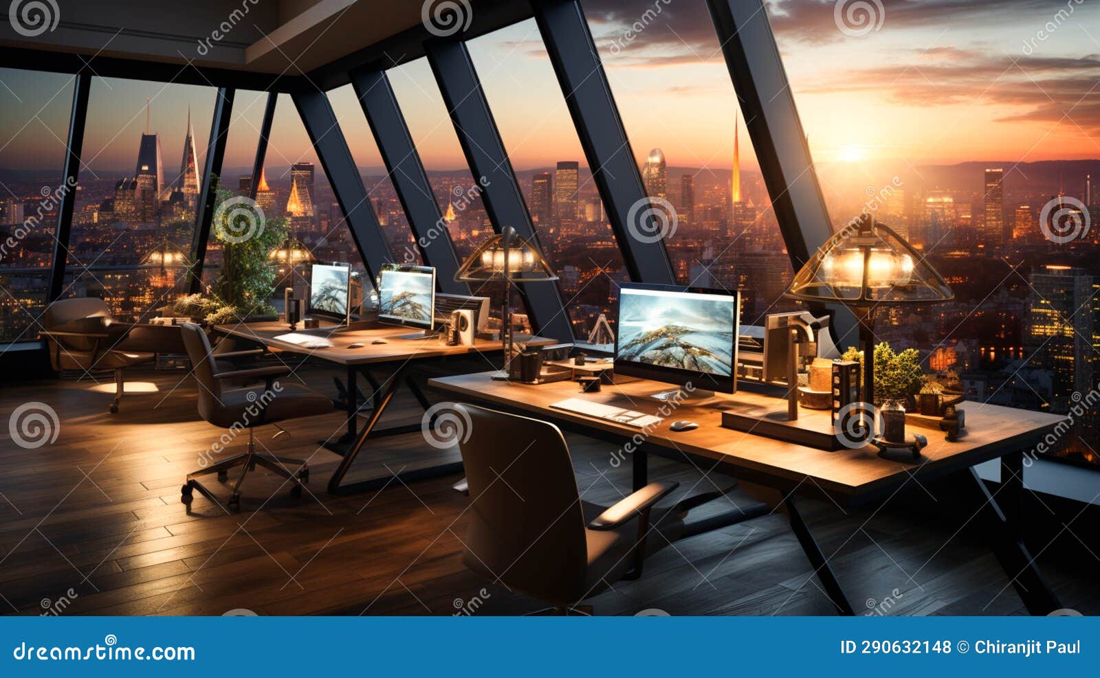 A Modern Office Space with Ergonomic Desks Stock Photo - Image of ...