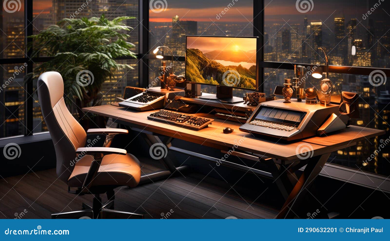 A Modern Office Space with Ergonomic Desks Stock Image - Image of space ...