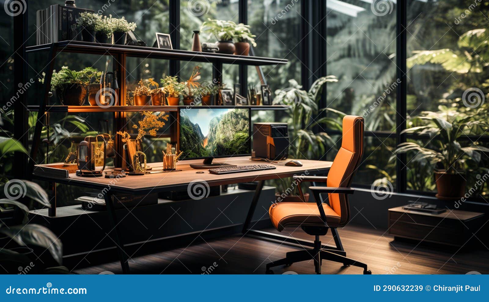 A Modern Office Space with Ergonomic Desks Stock Image - Image of ...